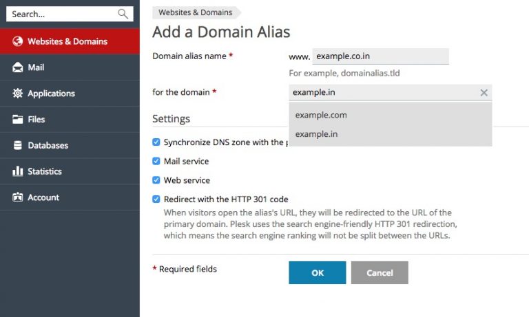 How To Add Domain Aliases in Plesk Control Panel? - HostJelly